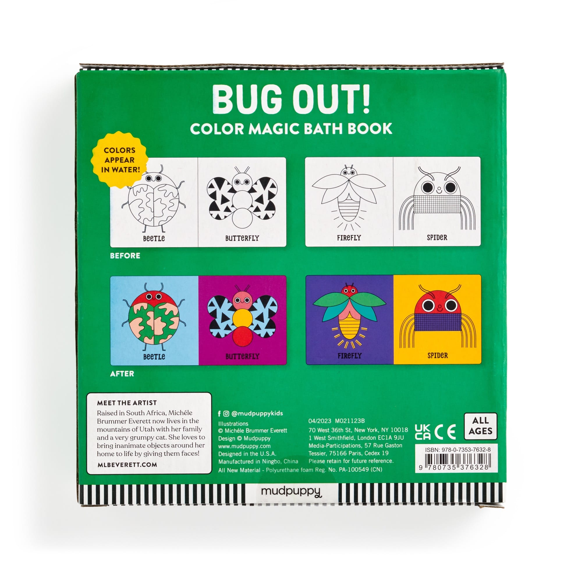 Bug Out! Color Magic Bath Book - Mudpuppy
