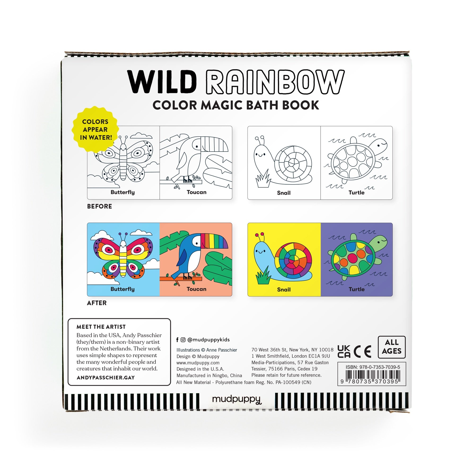 Wild Rainbow Color Magic Bath Book - Mudpuppy