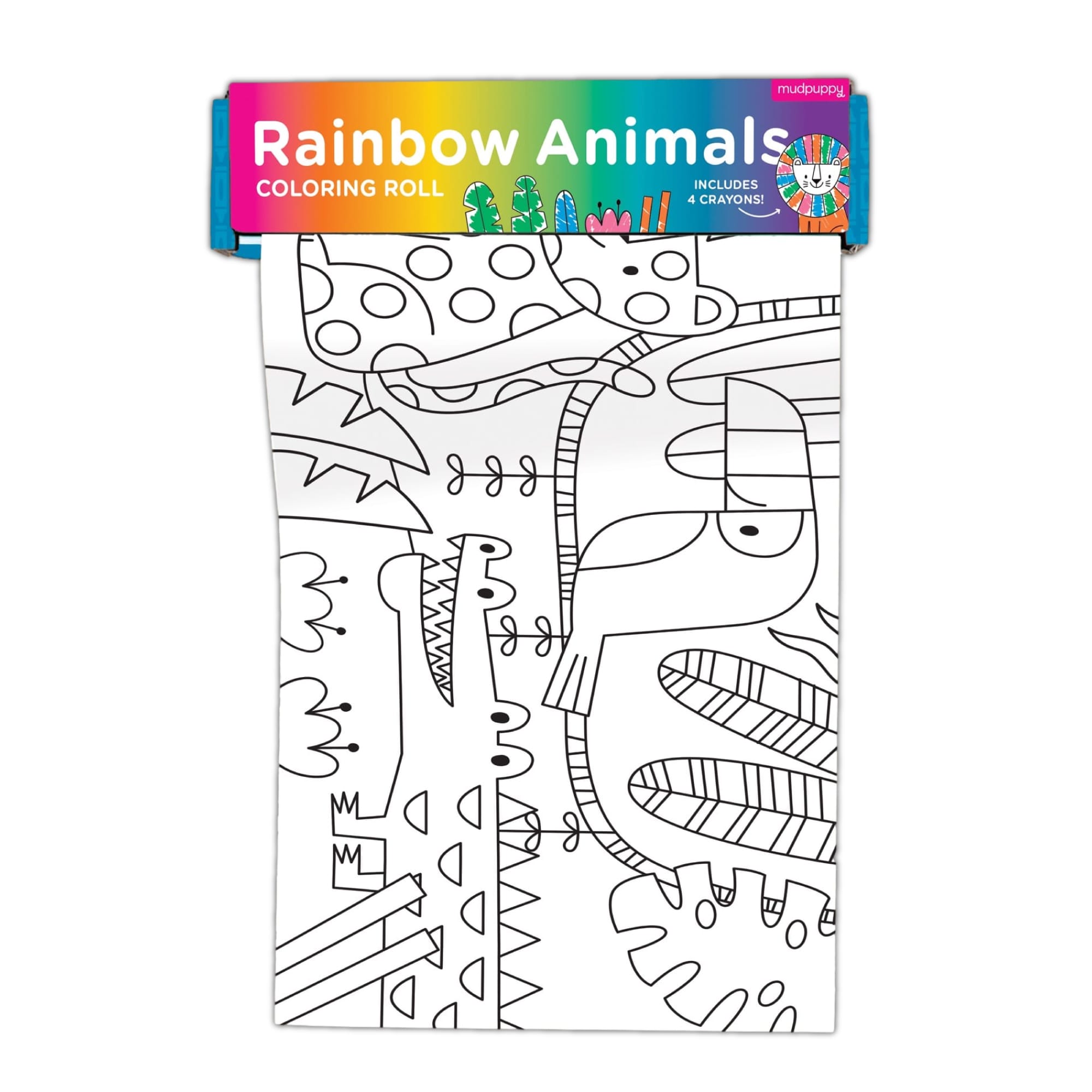 Rainbow Animals Mini Coloring Roll – Mudpuppy