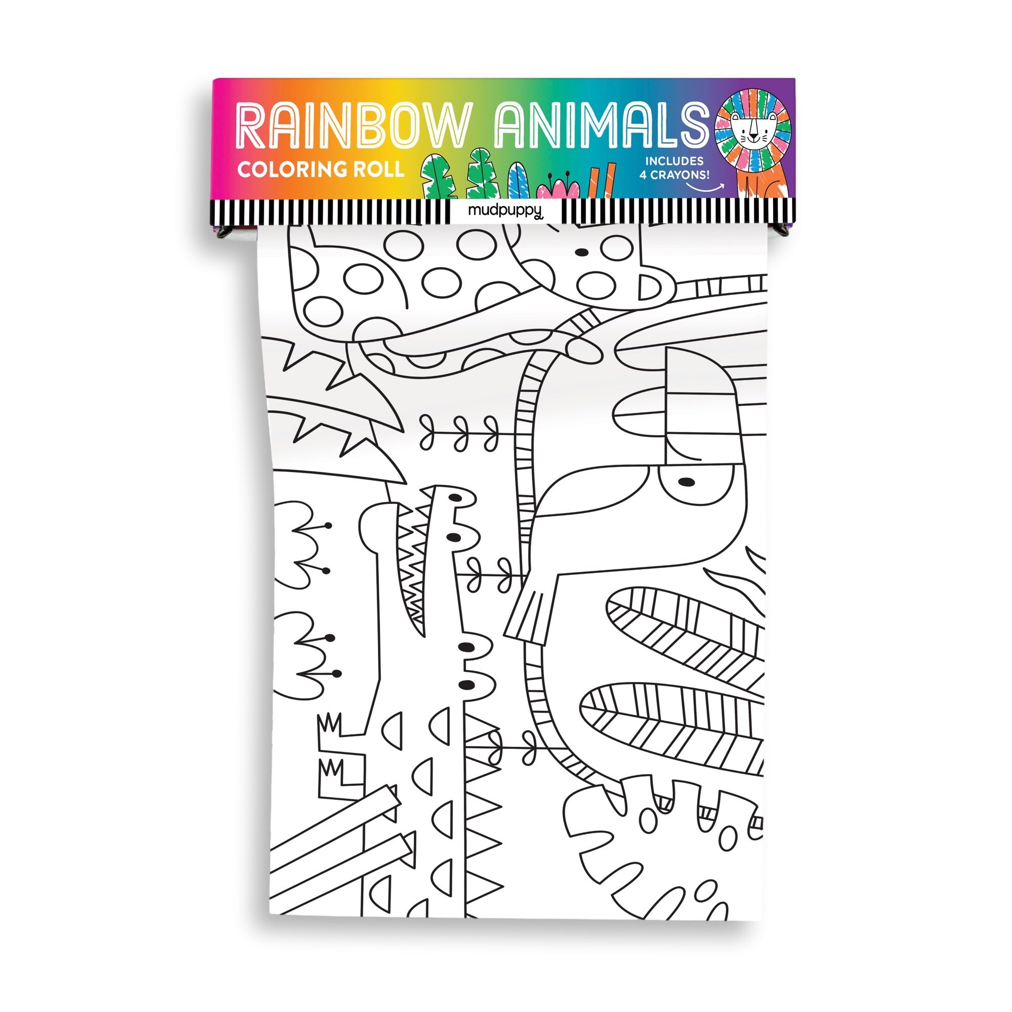 Rainbow Animals Mini Coloring Roll – Mudpuppy